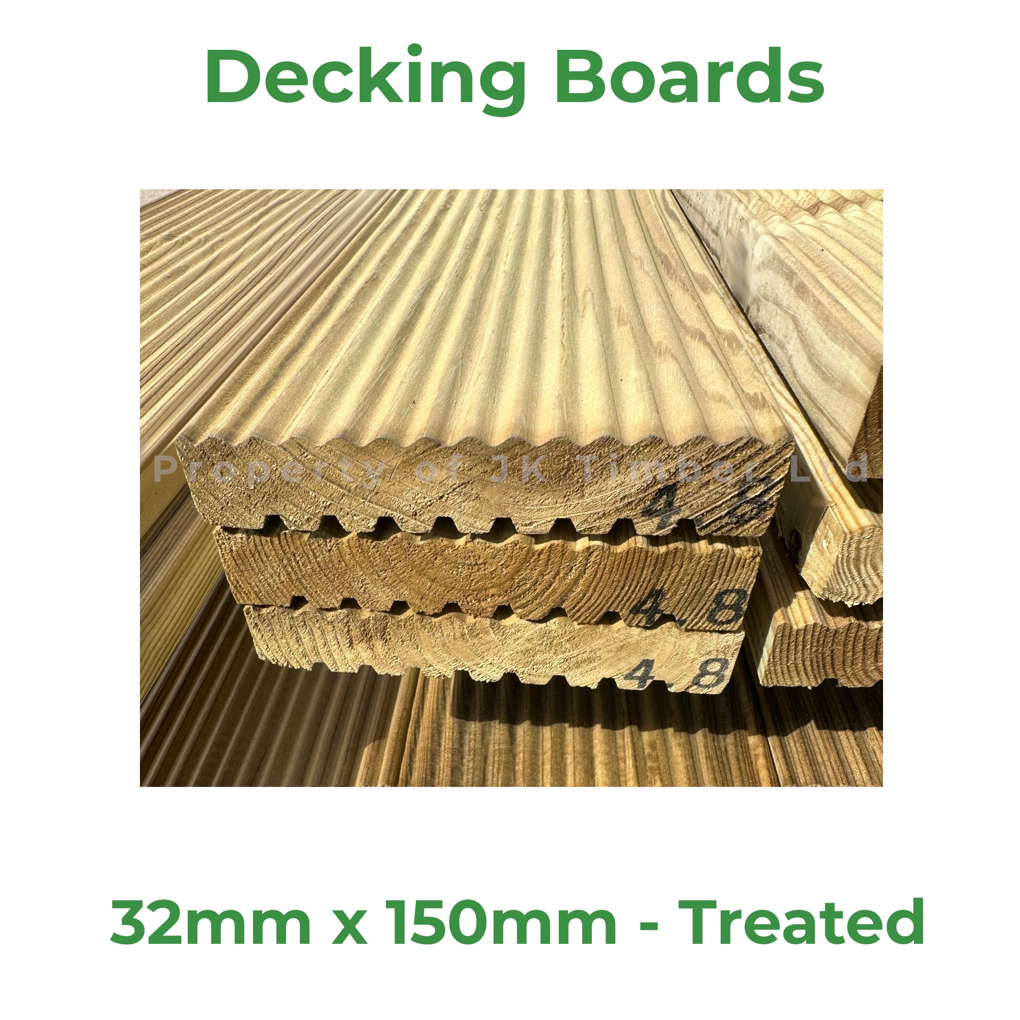 Softwood Treated Decking Boards (144mm Width) – JK Timber